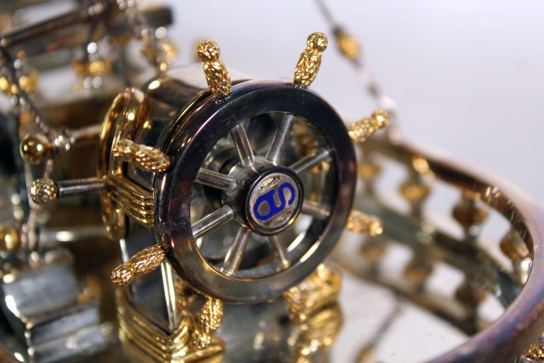 Yossi Swed Partial Gilt Silver Ship-Form Menorah 4/65 1992-1993 at 1stDibs