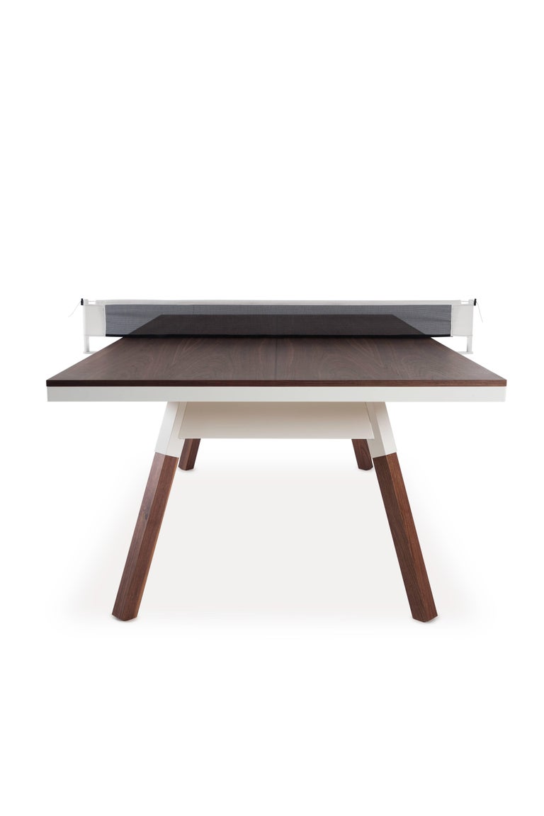 You and Me Wooden Top 220 Ping Pong Table in Walnut and White by RS ...