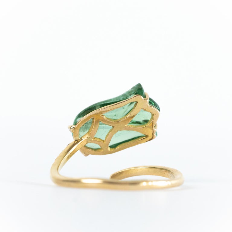 You and Me 18k Gold Ring Set with Diamonds and an Engraved "Tulip ...