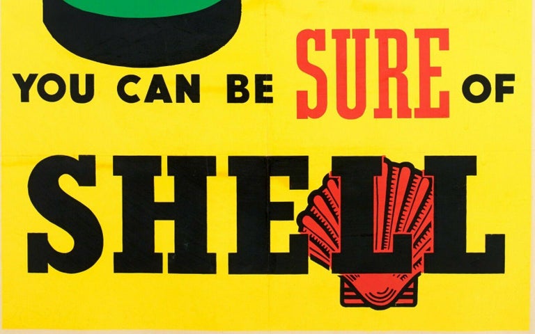 Original You Can Be Sure of Shell Vintage Poster, Oil Gas Petrol, Dice ...