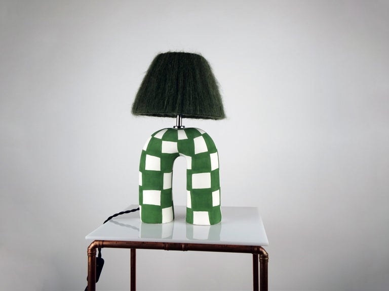 'You' Table Lamp - Emerald Checkerboard 'Matte' 'You' Table Lamp ...