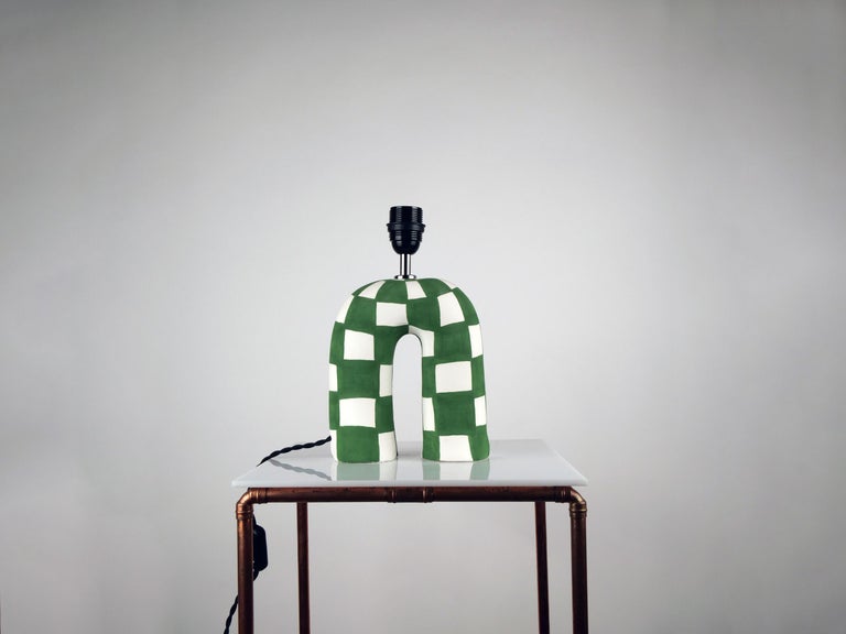 'You' Table Lamp - Emerald Checkerboard 'Matte' 'You' Table Lamp ...