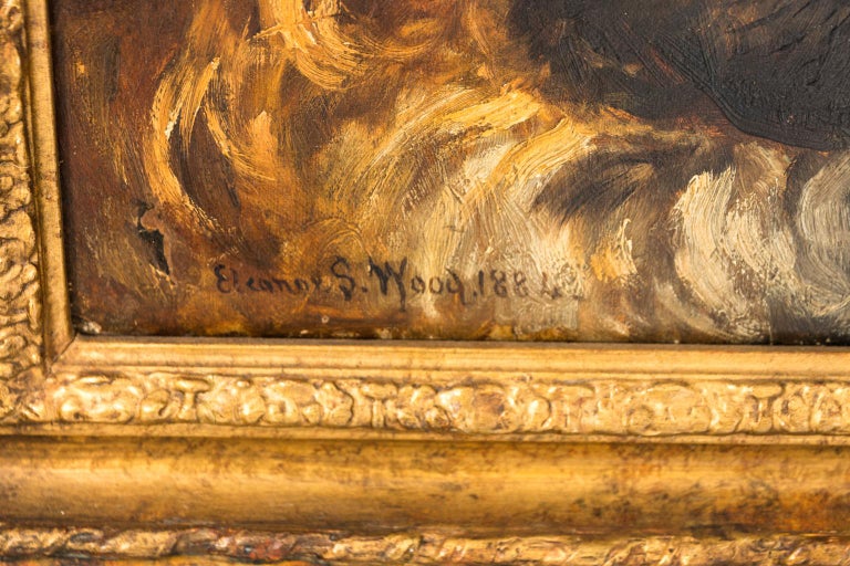 "Young Girl With Her Dog" by Artist Eleanor S. Woods Dated 1884 For ...