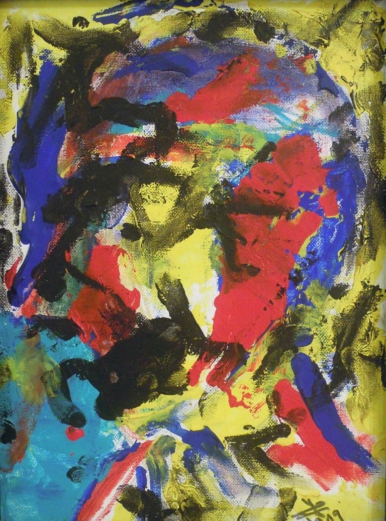 Youssef Sida - "Abstract Composition 2" Oil on Carton Painting 12" x 9 ...