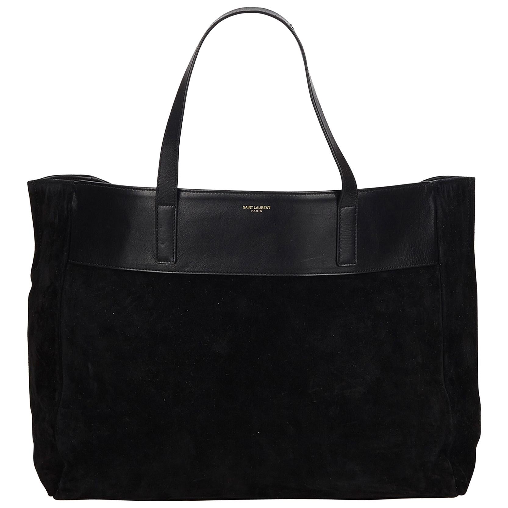 YSL Black Reversible East West Shopping Bag at 1stDibs