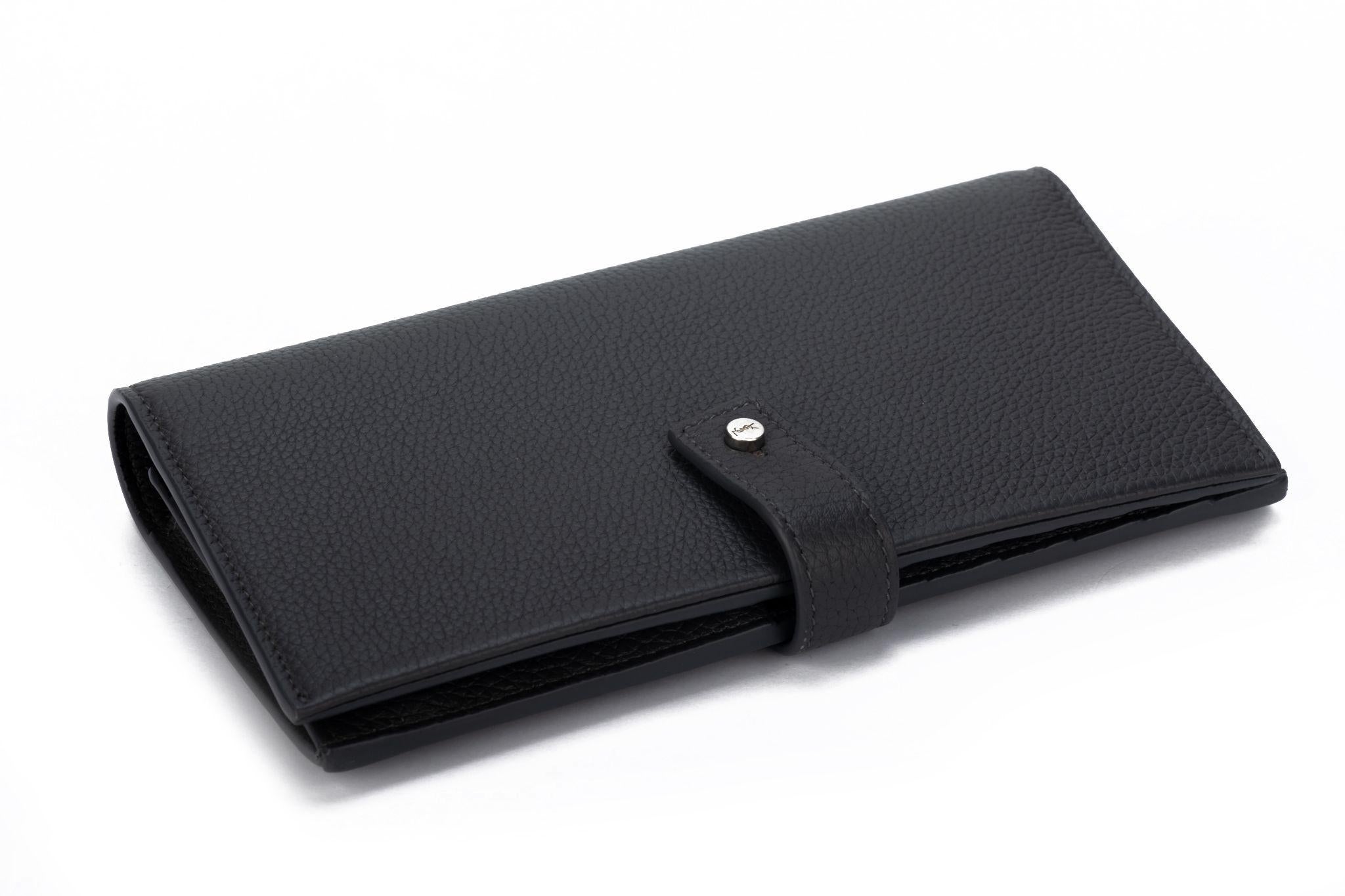 YSL BNIB Asphalt Gray Long Wallet For Sale at 1stDibs | ysl long wallet