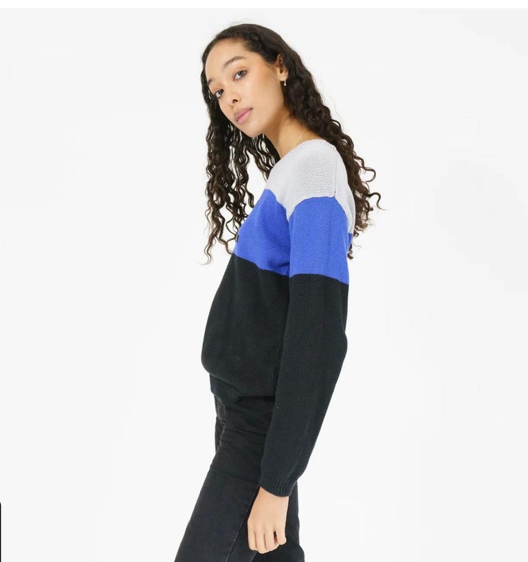 YSL Colorblock Knit Sweater For Sale at 1stDibs