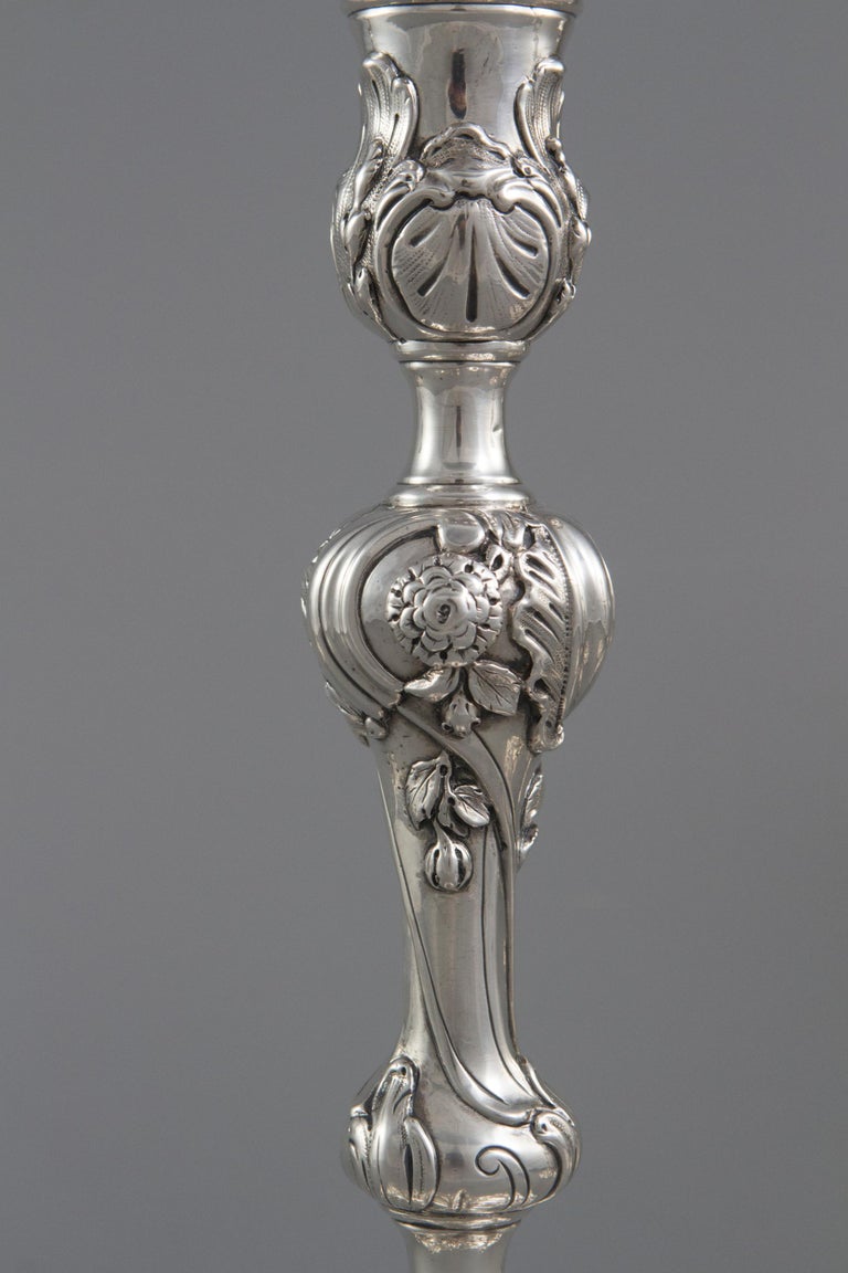 YSL Interest: a Set of 4 Cast George II Silver Rococo Candlesticks ...