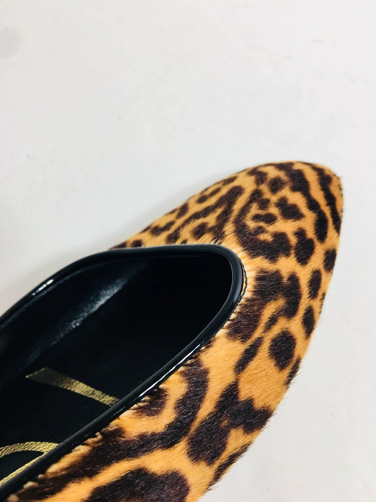 YSL Leopard Flats at 1stDibs | ysl leopard loafers, saint laurent flats