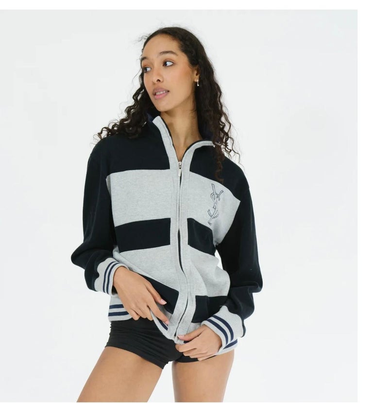 YSL Logo Zipup For Sale at 1stDibs