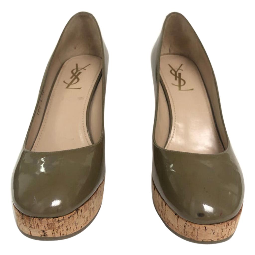 YVES SAINT LAURENT Size 6 Green Suede Tassels -Saint GERMAN- Pumps at ...
