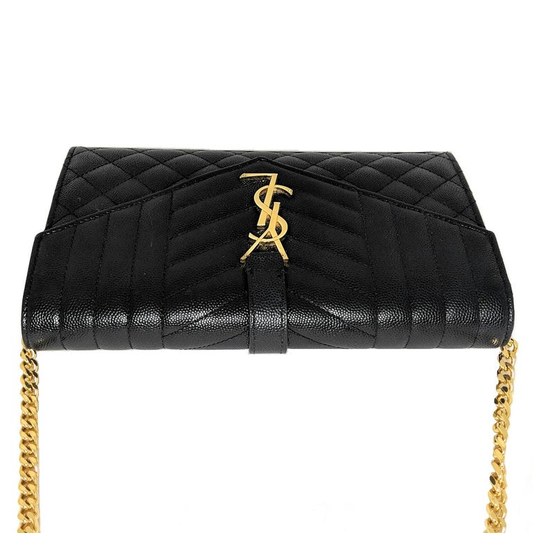 YSL Saint Laurent Monogram Envelope Wallet On Chain at 1stDibs