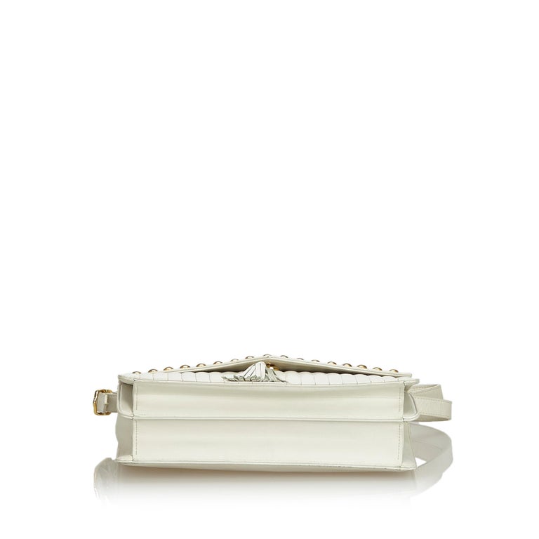YSL White Leather Shoulder Bag France For Sale at 1stDibs