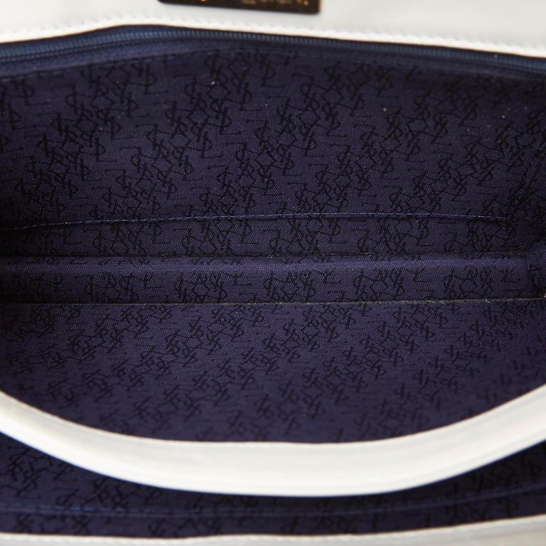 YSL White Leather Shoulder Bag France For Sale at 1stDibs