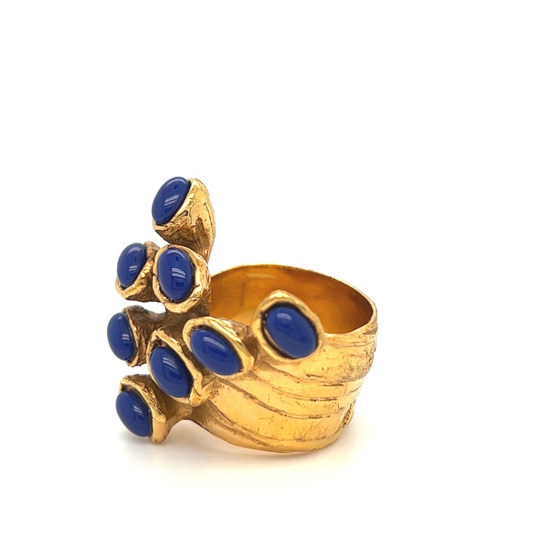 YSL Yves Saint Laurent Blue Arty Dots Ring For Sale at 1stDibs