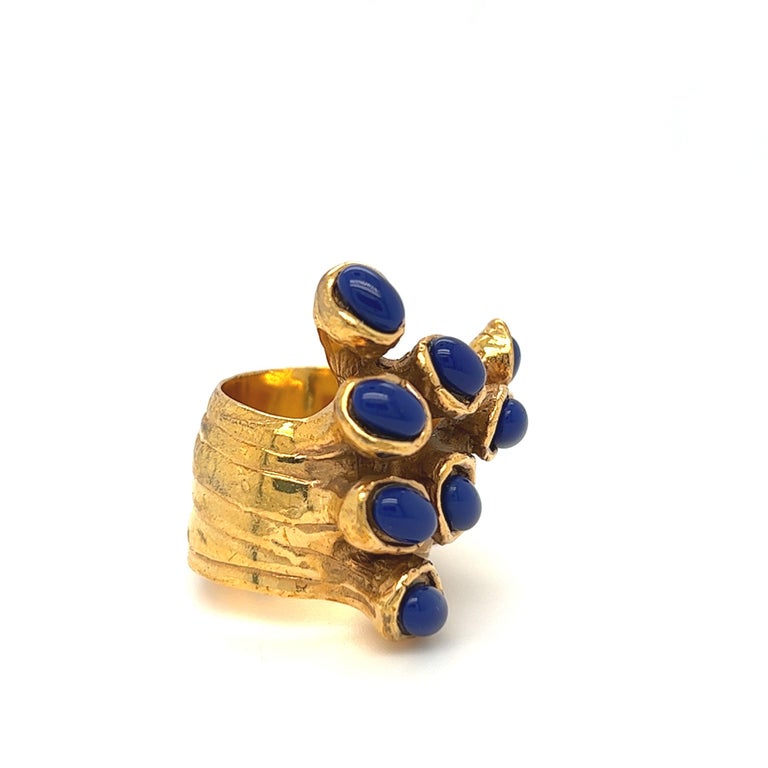 YSL Yves Saint Laurent Blue Arty Dots Ring For Sale at 1stDibs