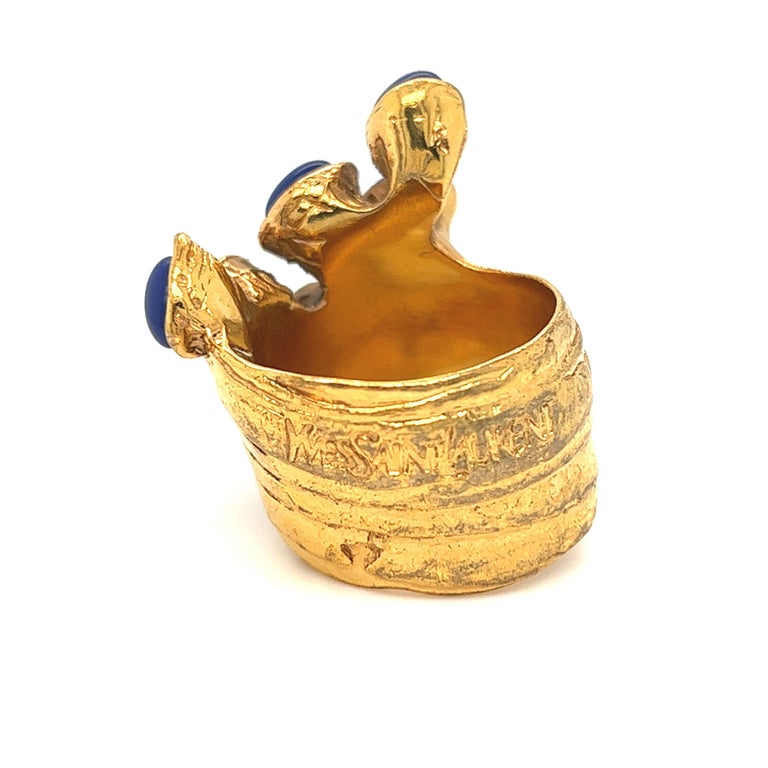 YSL Yves Saint Laurent Blue Arty Dots Ring For Sale at 1stDibs