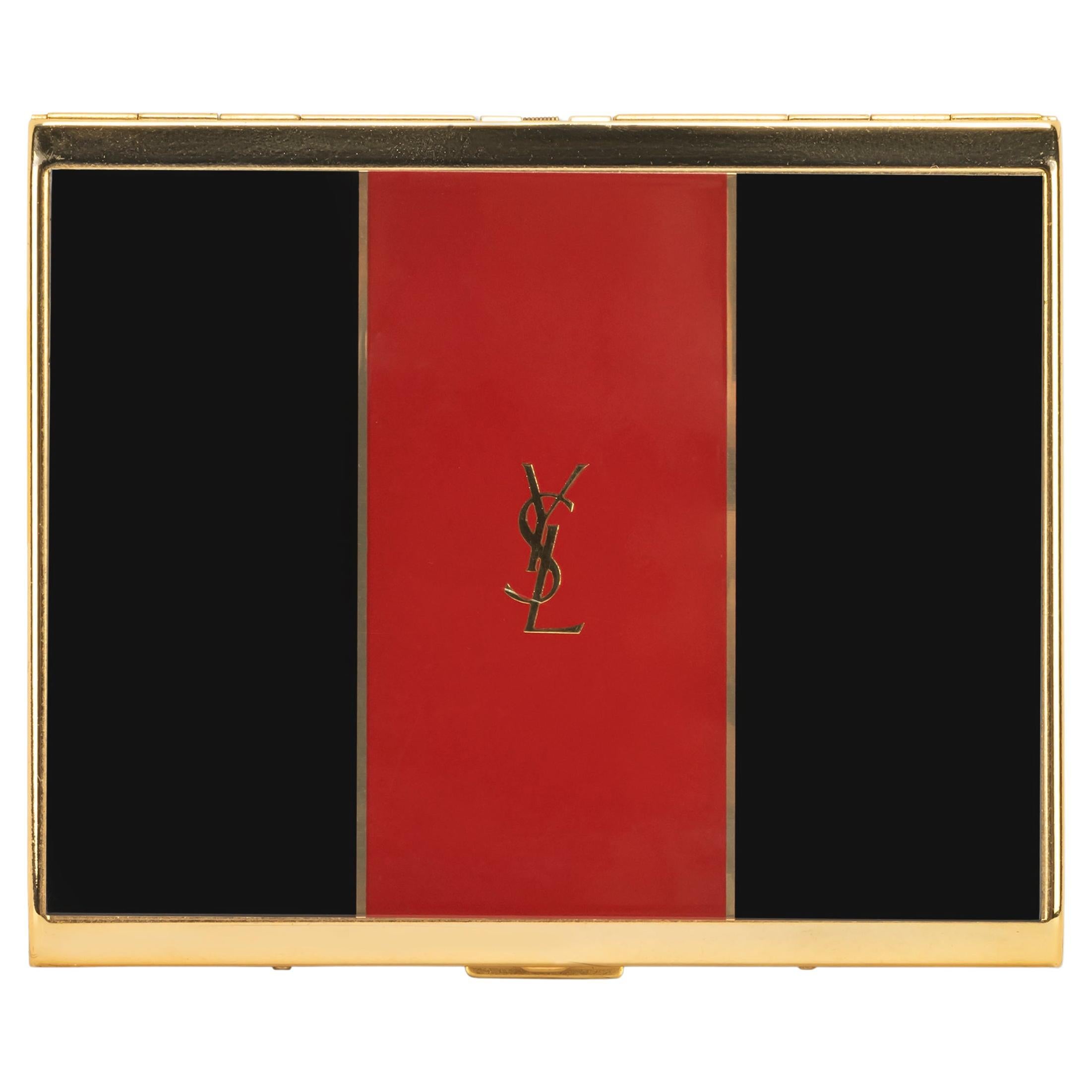 “YSL” Yves Saint Laurent Gold Plated Retro Cigarette Case at 1stDibs