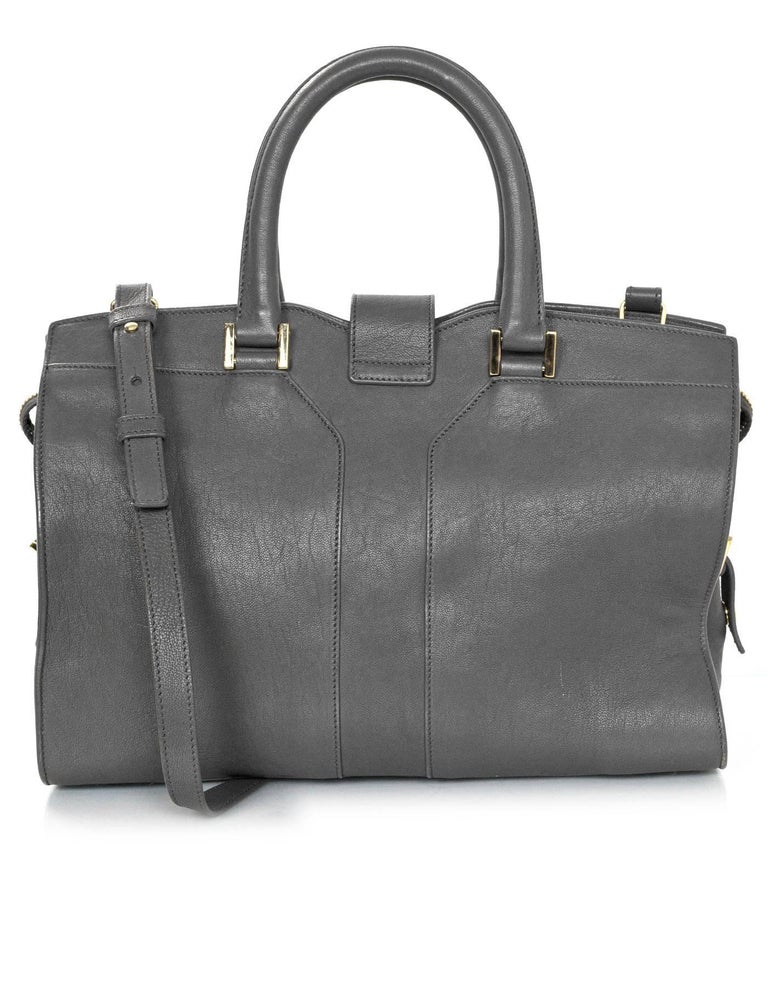 YSL Yves Saint Laurent Grey Leather Small Cabas ChYc Satchel Bag For ...