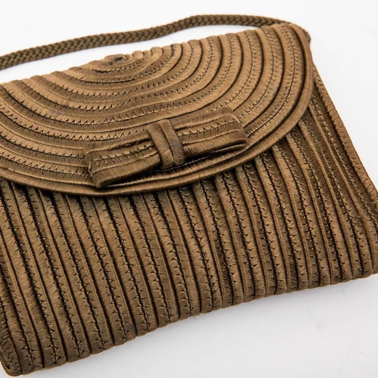 YSL YVES SAINT LAURENT Rive Gauche Mini Bag in Bronze Color Fabric at ...