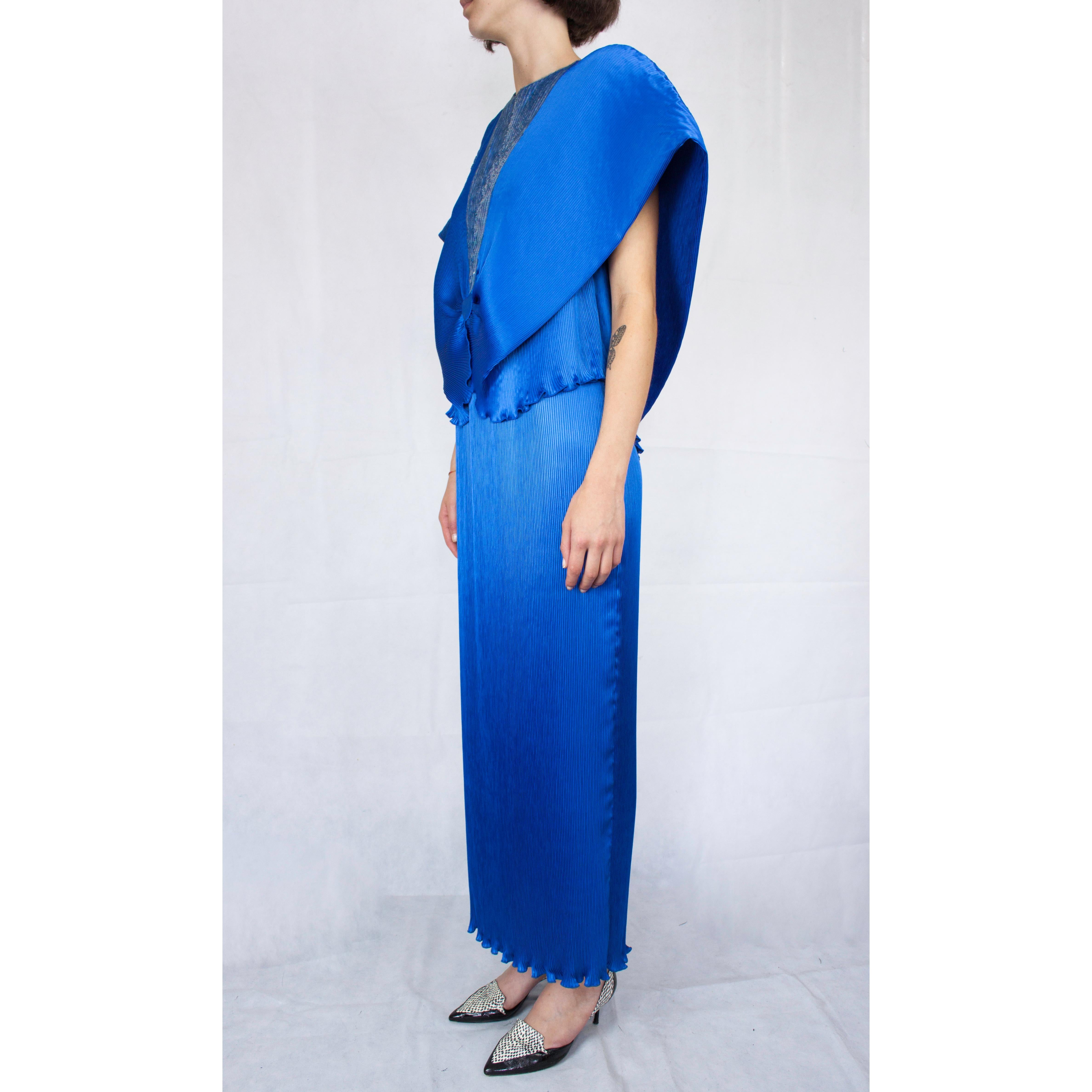 Yuki Torimaru pleated columnar evening gown, Circa 1987 For Sale at ...