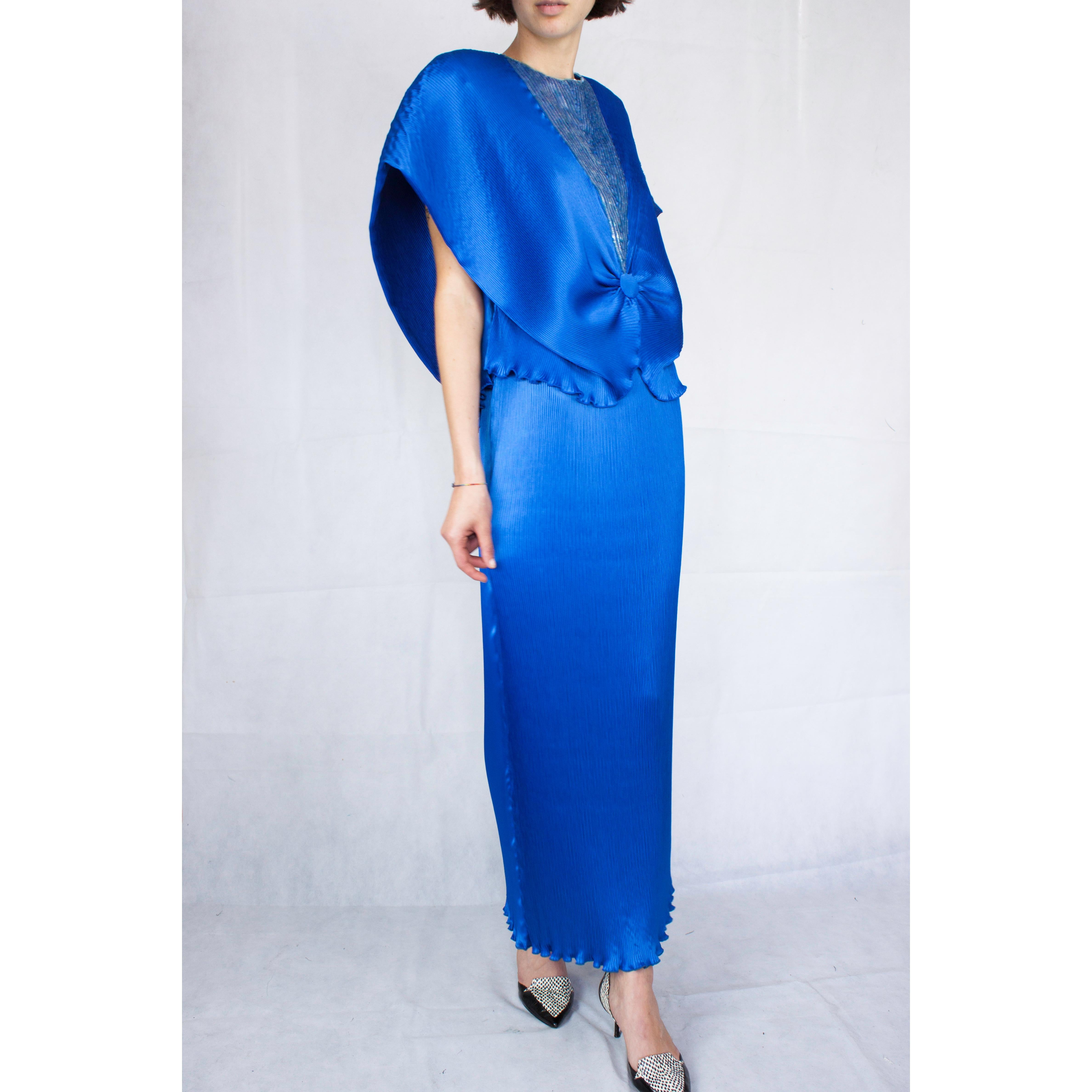 Yuki Torimaru pleated columnar evening gown, Circa 1987 For Sale at ...