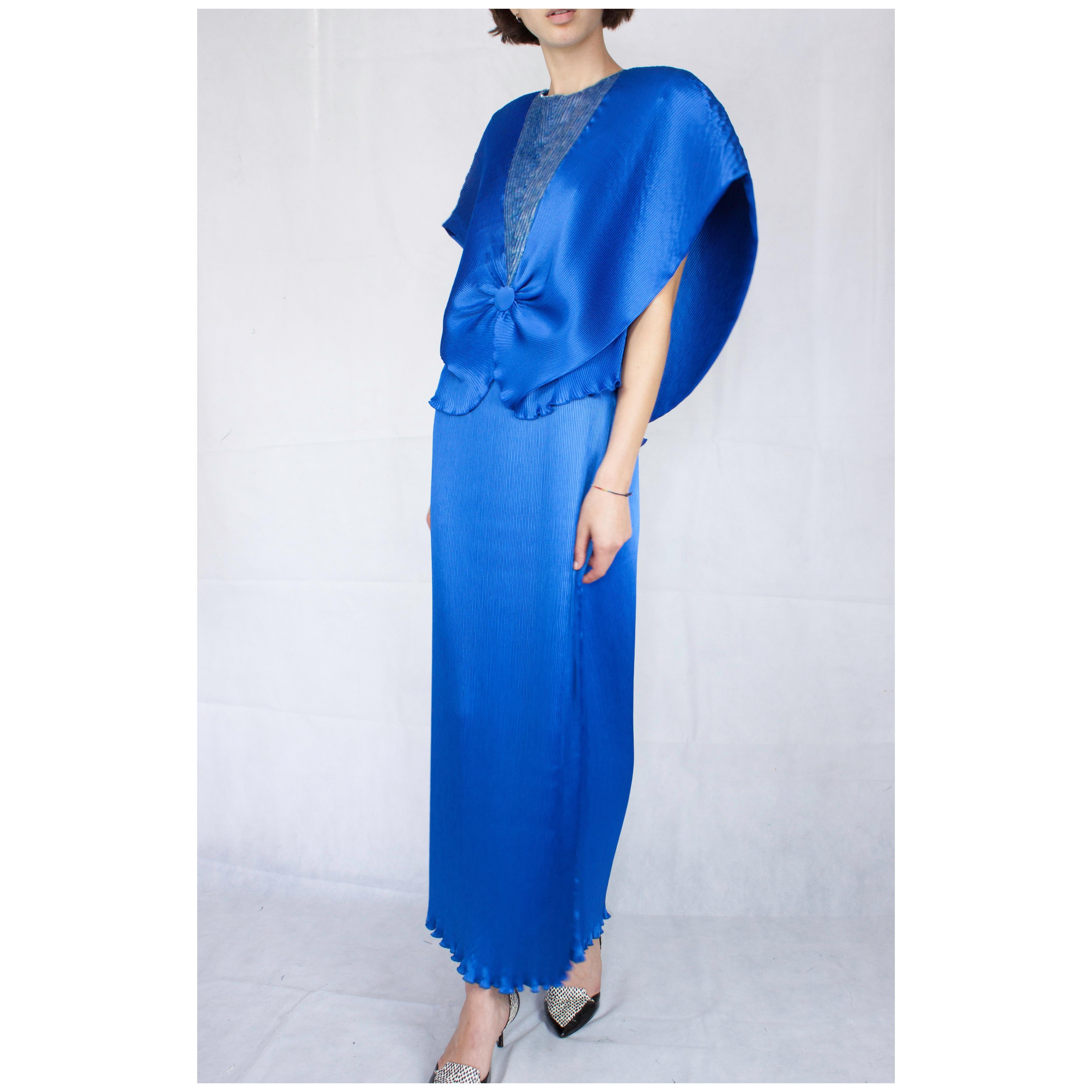 Yuki Torimaru pleated columnar evening gown, Circa 1987 For Sale at ...