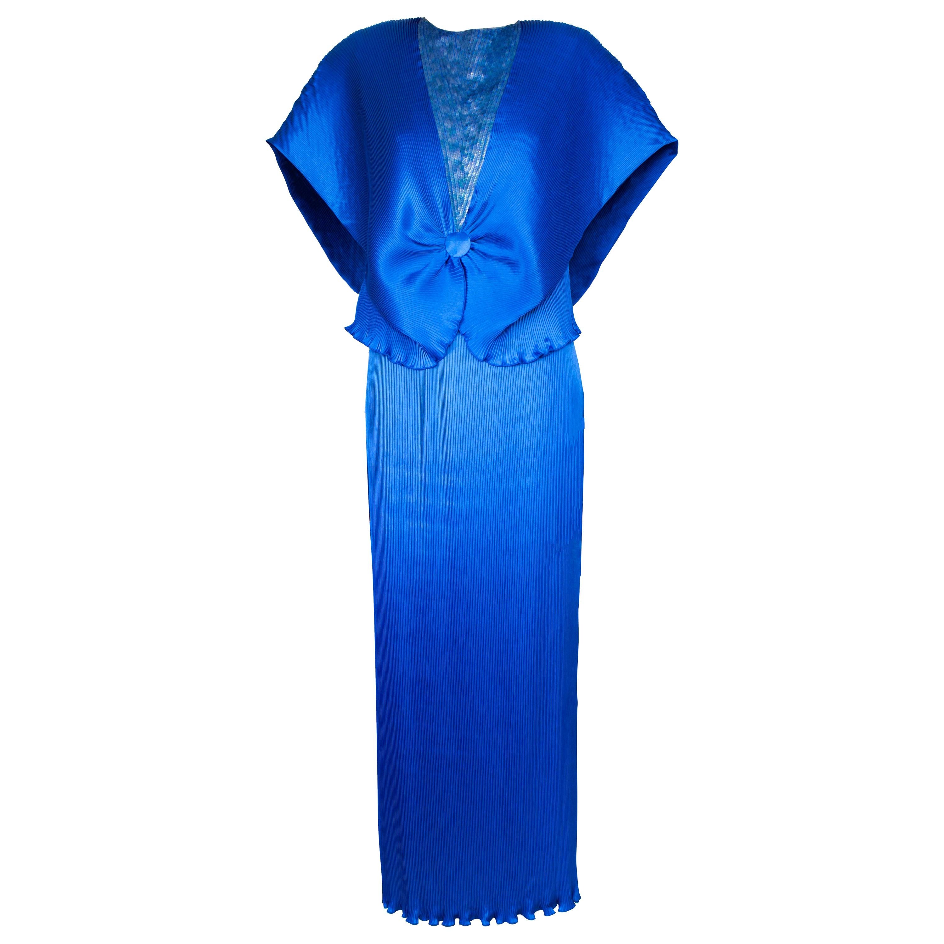 Yuki Torimaru pleated columnar evening gown, Circa 1987 For Sale at ...