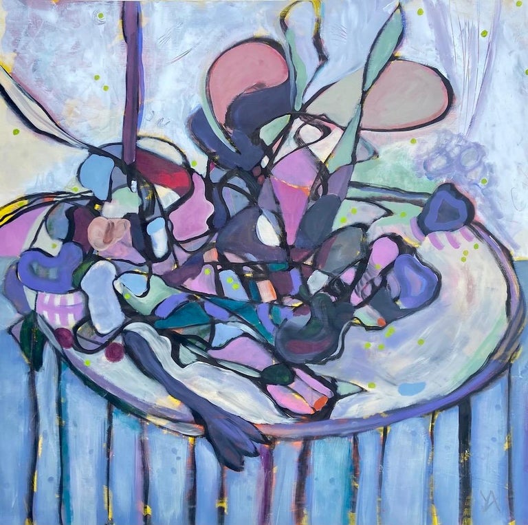 Yulia Ani - “Dinner for Four”, 100x100 cm For Sale at 1stDibs