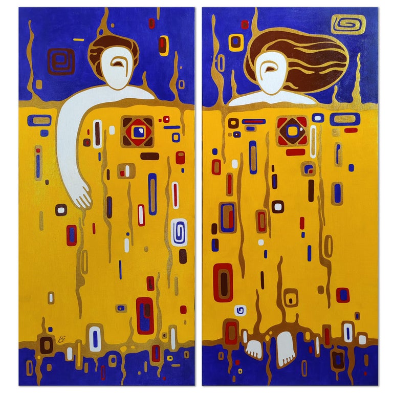 Yulia Belasla - Diptych Under One Blanket Original Art For Sale at 1stDibs
