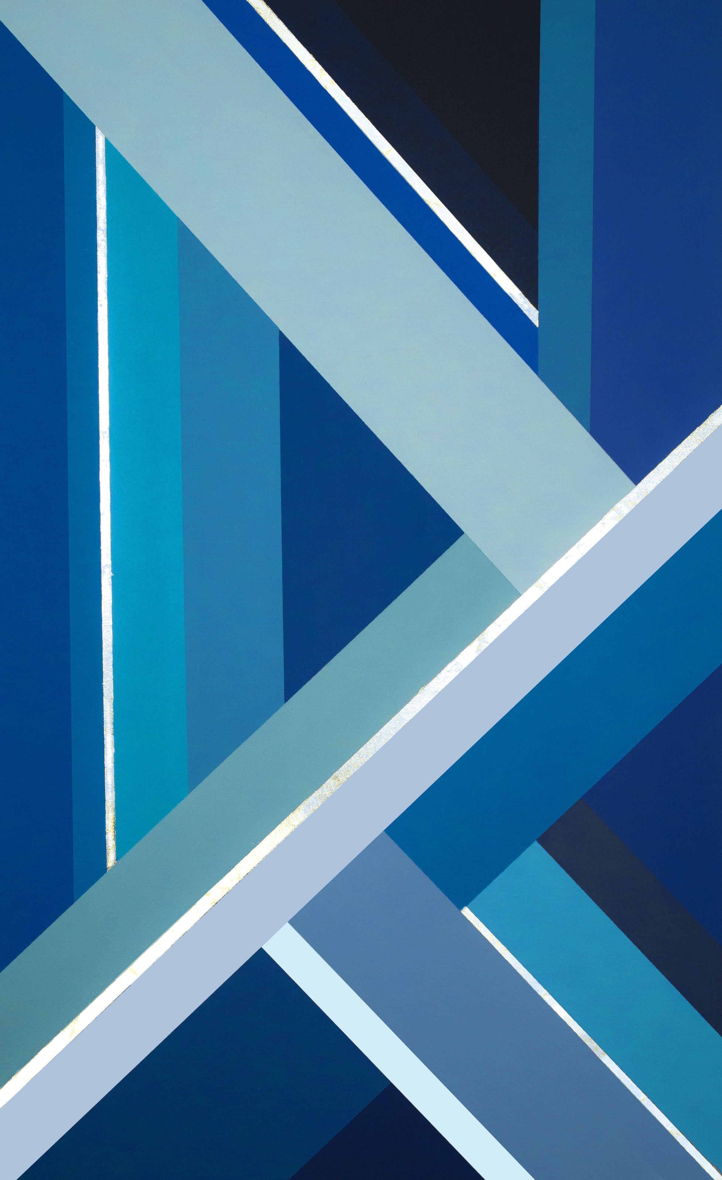 Natalia Ostapenko - Green Lawn - Geometric Abstract Painting, Acrylic ...