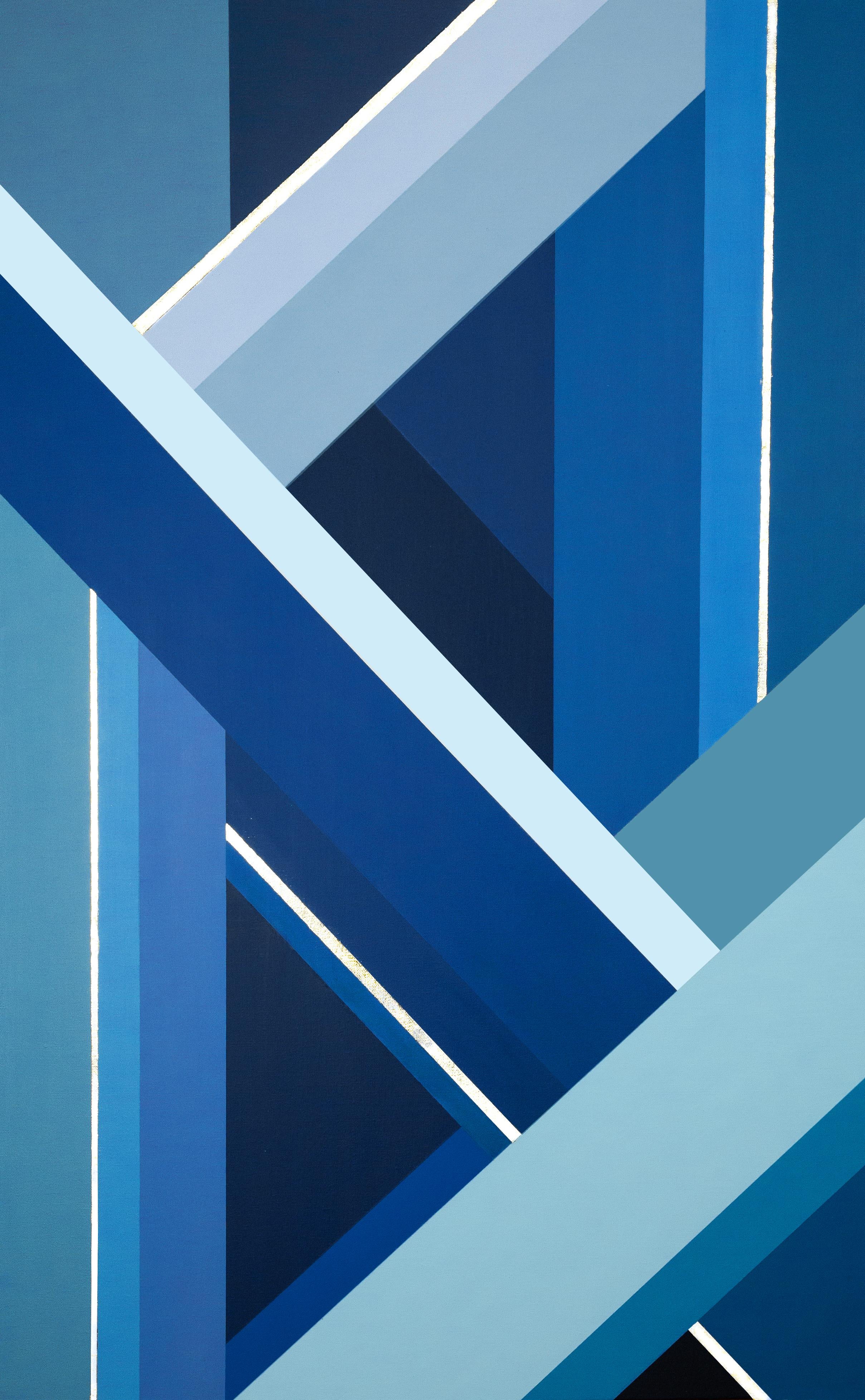 Natalia Ostapenko - Green Lawn - Geometric Abstract Painting, Acrylic ...