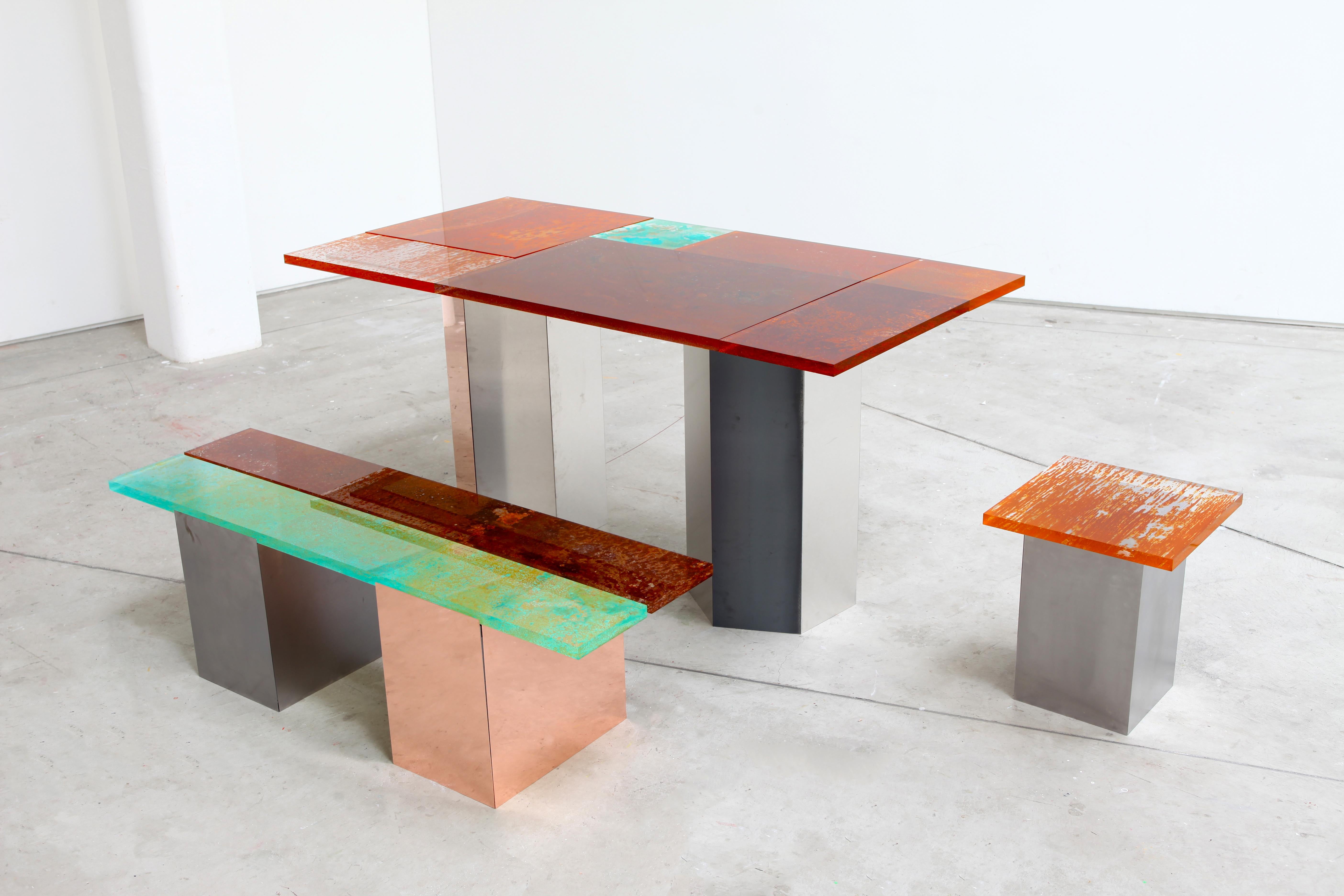 Yuma Kano Rust Harvest Bench Acrylic Art For Sale at 1stDibs | rust ...