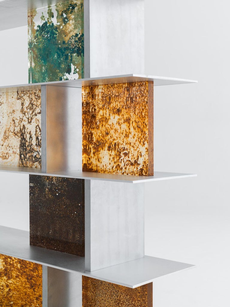 Yuma Kano Rust Harvest Shelf Acrylic Art room divider For Sale at 1stDibs