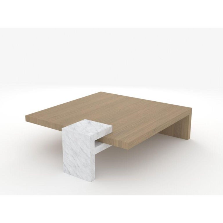 Yume Oak + White Carrara Square Coffee Table by Joyful Homes For Sale ...