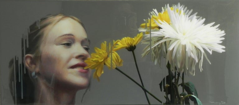 Yury Darashkevich - Girl with White and Yellow Flowers For Sale at 1stDibs
