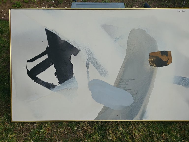 Yutaka Ohashi, Abstract, Oil Painting and Gold on Canvas, Signed, Dated ...