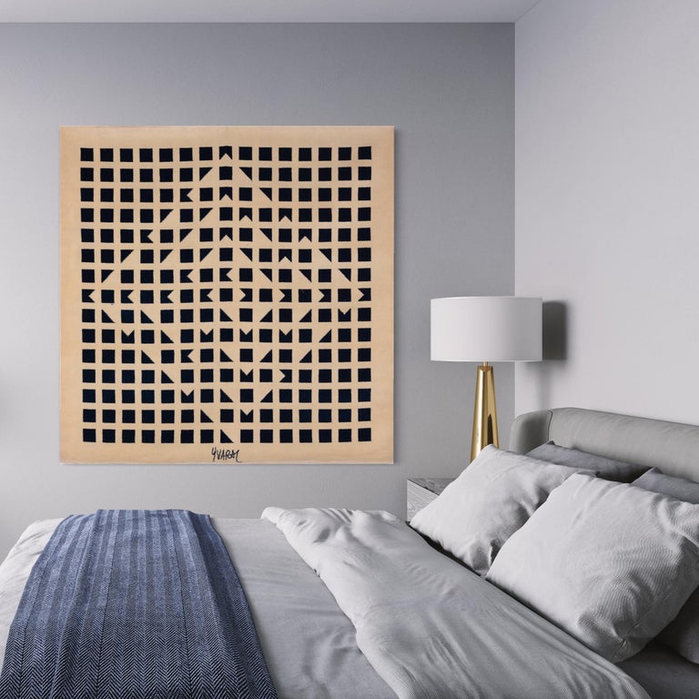 Yvaral (Jean-Pierre Vasarely) - Composition en noir, Yvaral, Silk wool ...