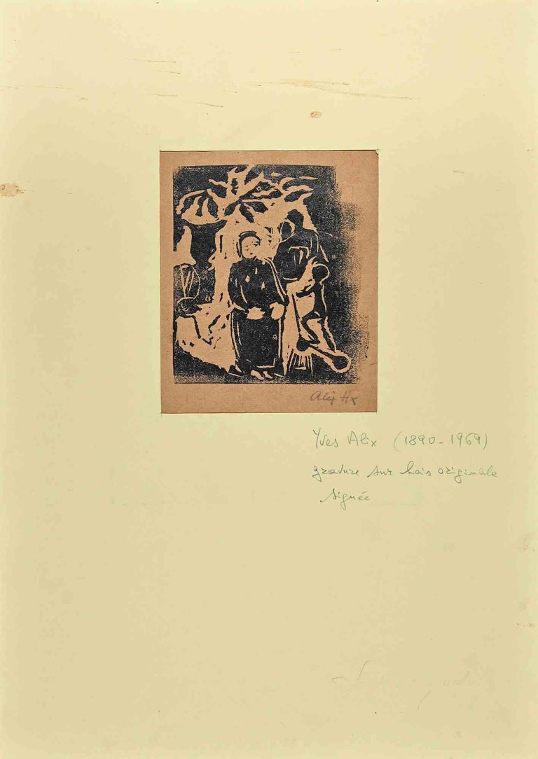 Yves Alix - The Artist - Original Woodcut by Yves Alix - Early 20th ...