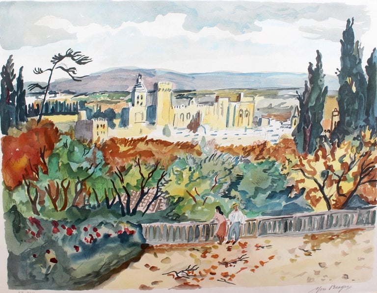 Yves Brayer - Yves Brayer, 'View of Avignon', Original Artist's Proof ...