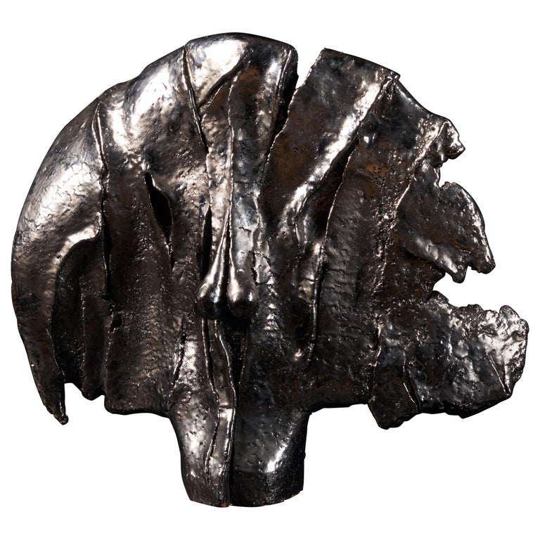 Yves Rhaye, Abstract Ceramic Sculpture, Signed and Dated 1969 at 1stDibs