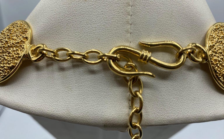 Yves Saint Laurent 1980s / 1990s Gold Nugget Disk Link Necklace For ...