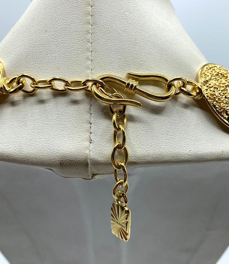 Yves Saint Laurent 1980s / 1990s Gold Nugget Disk Link Necklace For ...