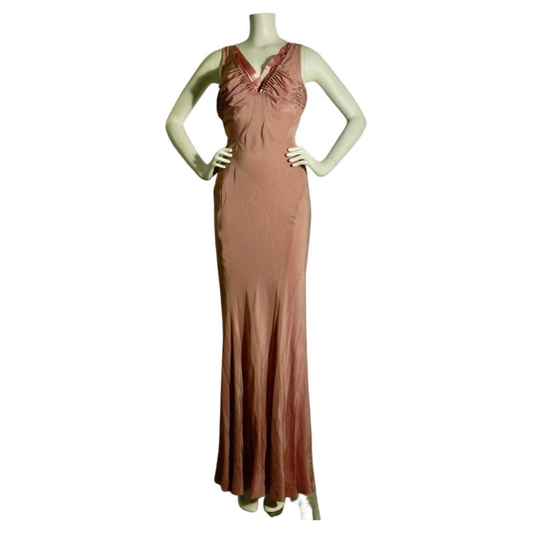 Yves Saint Laurent 2003 Tom Ford Dusty Pink Silk Evening Gown For Sale ...