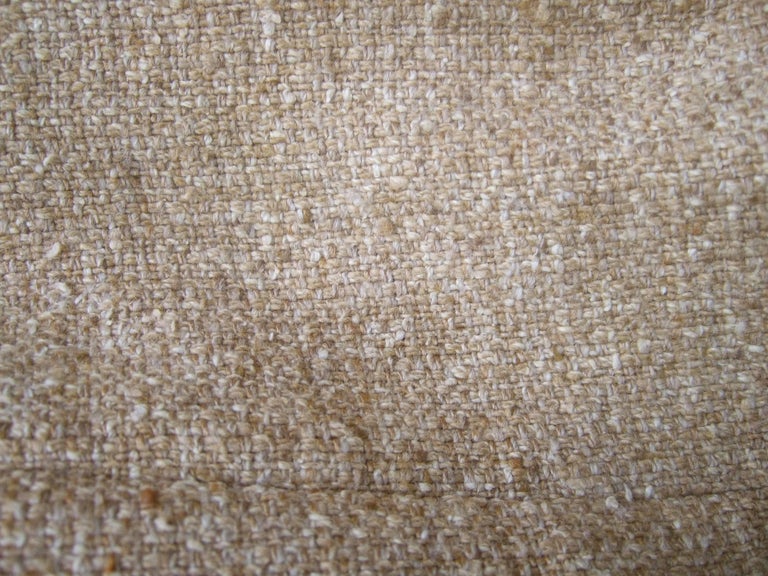 Yves Saint Laurent Beige Burlap Linen Unisex Zippered Jacket circa ...