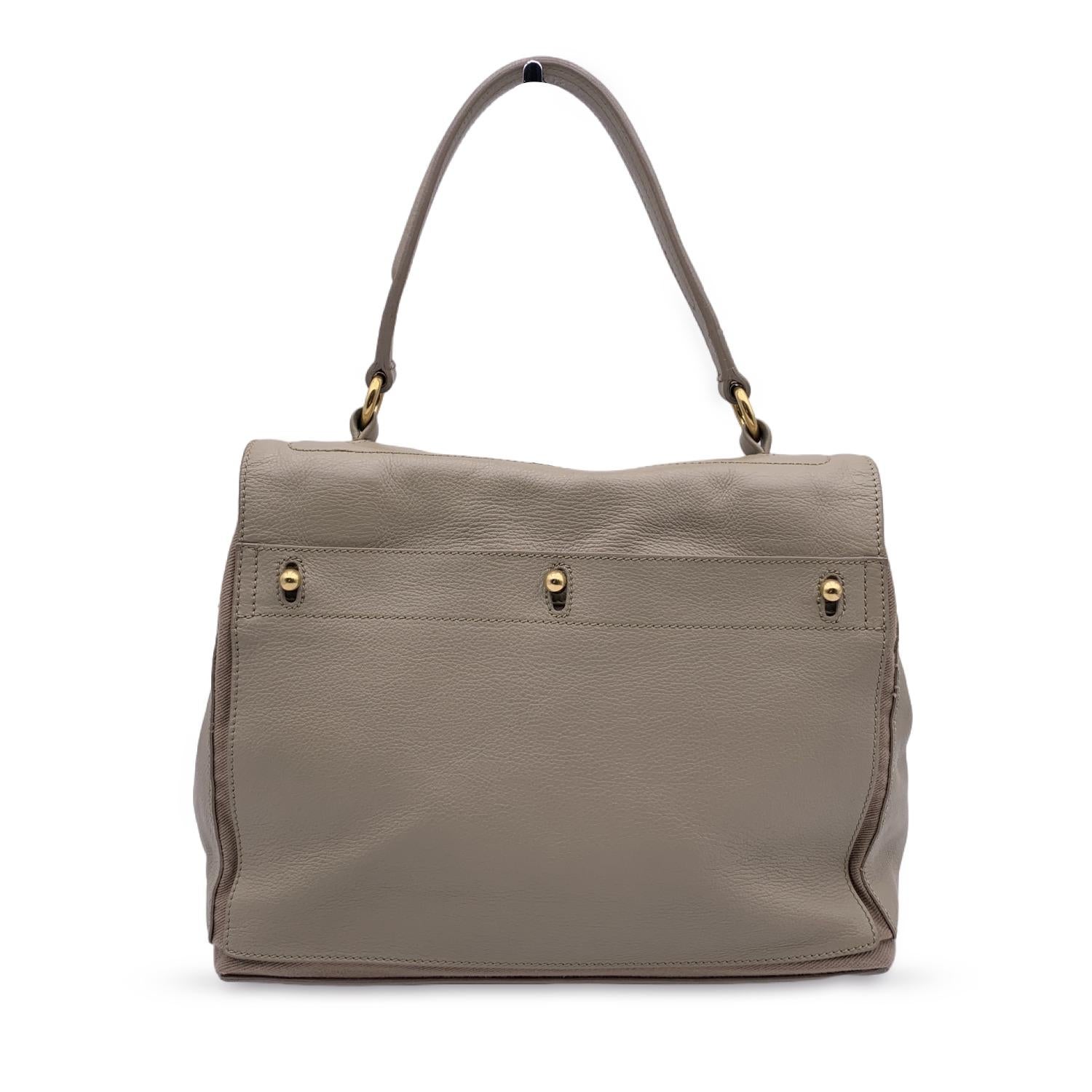 Yves Saint Laurent Beige Leather Muse 2 Two Satchel Bag For Sale at 1stDibs