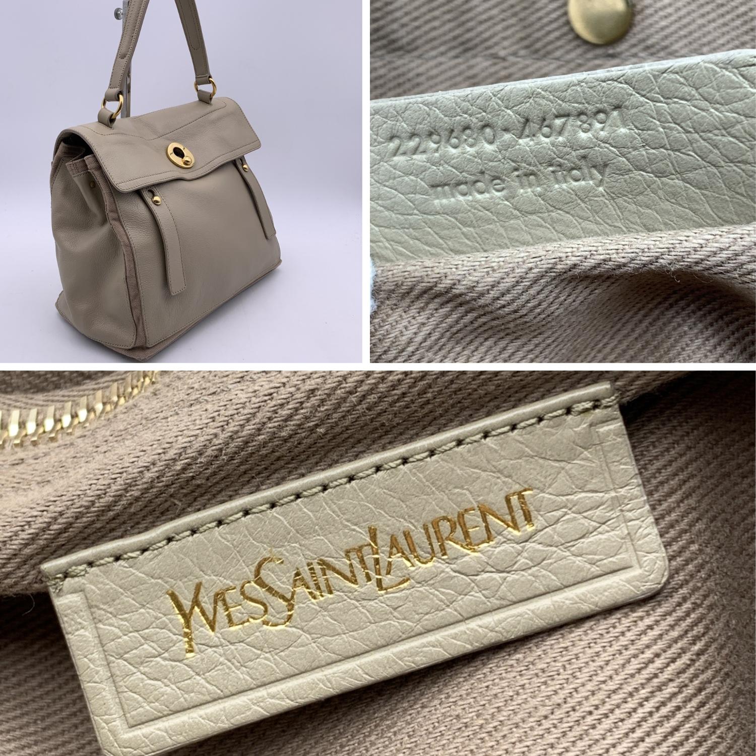 Yves Saint Laurent Beige Leather Muse 2 Two Satchel Bag For Sale at 1stDibs