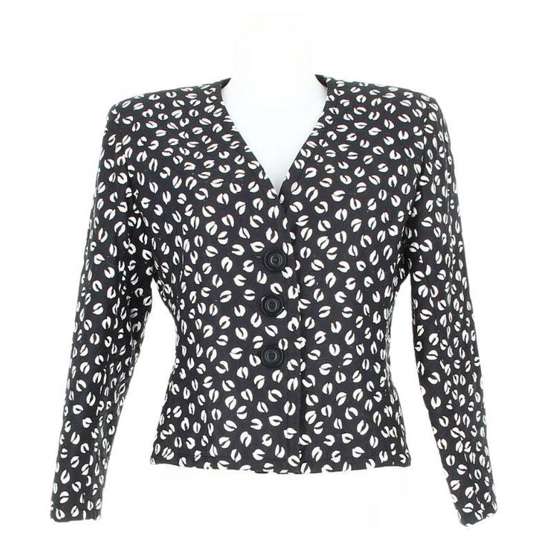 Yves Saint Laurent Black and White Dot Jacket For Sale at 1stDibs
