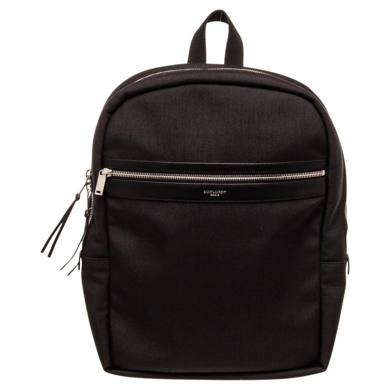 Yves Saint Laurent Black Canvas Backpack with black lining, interior ...