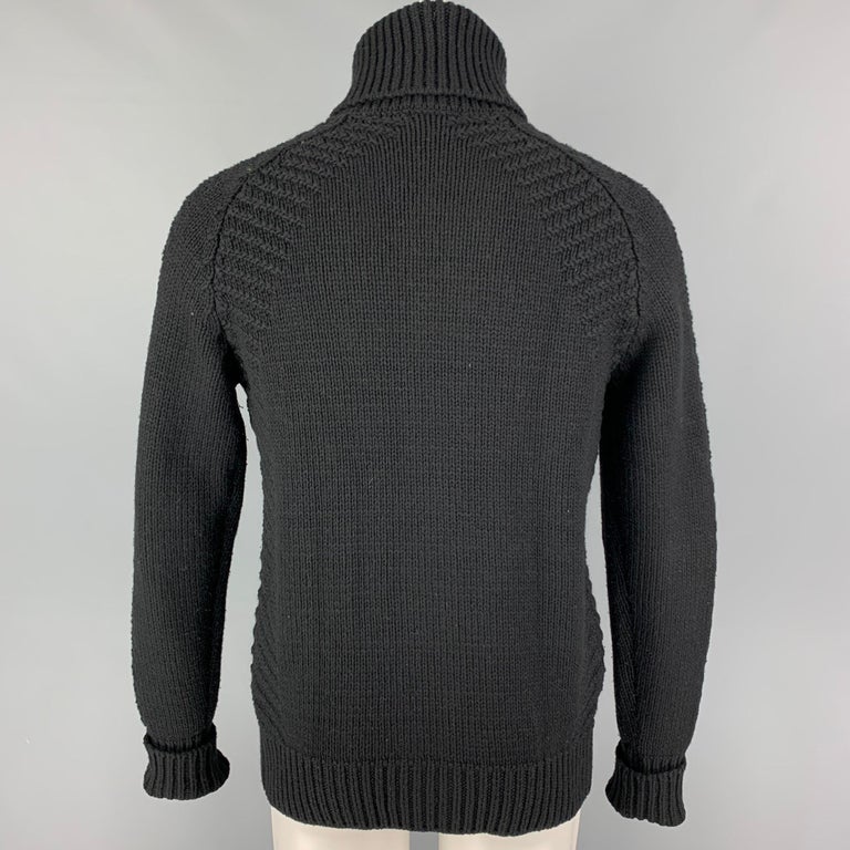 YVES SAINT LAURENT Black Knitted Size S Lana Wool Toggle Closure ...